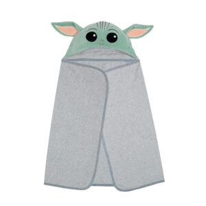 Lambs & Ivy Star Wars The Child/Baby Yoda/Grogu Gray Hooded Baby Bath Towel