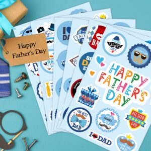 Joy Bang 296 Pcs Fathers Day Stickers for Kids, Best Dad Stickers Crafts, Feliz Dia de las Padres Stickers, Fathers Birthday Party Supplies Favors