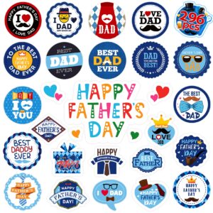 joy bang 296 pcs fathers day stickers for kids, best dad stickers crafts, feliz dia de las padres stickers, fathers birthday party supplies favors