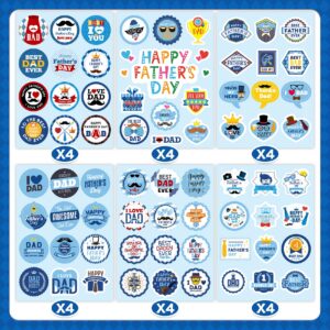 Joy Bang 296 Pcs Fathers Day Stickers for Kids, Best Dad Stickers Crafts, Feliz Dia de las Padres Stickers, Fathers Birthday Party Supplies Favors