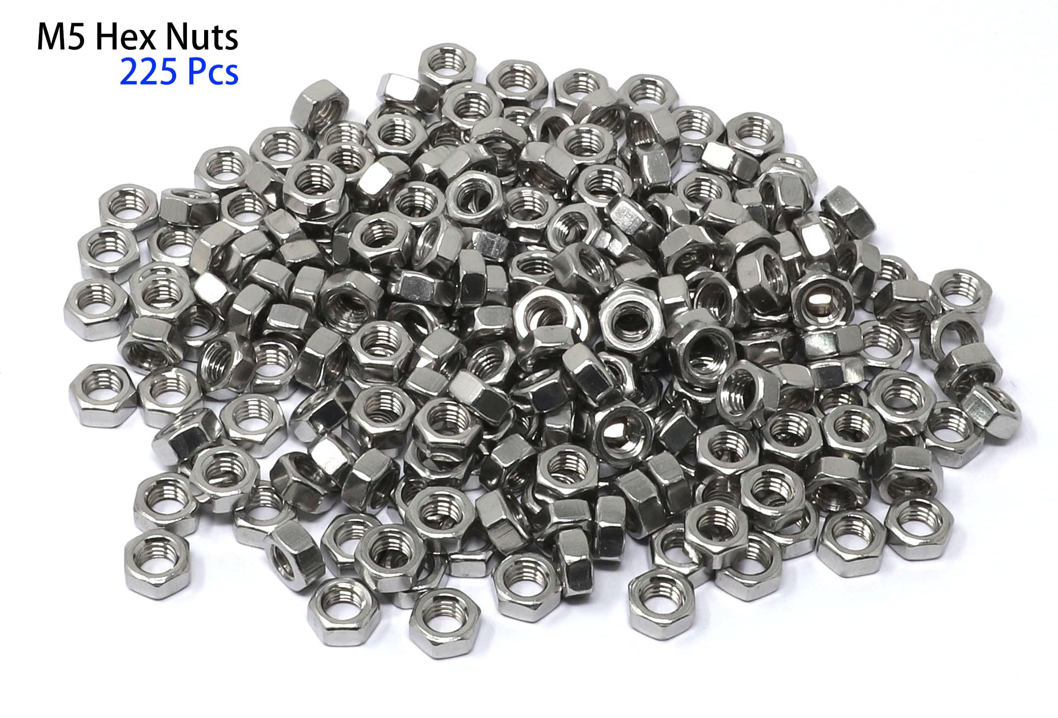 iexcell 450 Pcs M5 x 6/8/10/12/14/16/20/25/30 Stainless Steel 304 Hex Socket Head Cap Screws Bolts Hex Nuts Assortment Kit