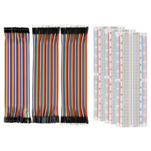 yahboom breadboard dupont wire multicolored jumper wires 40pin m-f, 40pin m-m, 40pin f-f, 3pcs 830 point solderless prototype pcb board for arduino raspberry pi electronic project