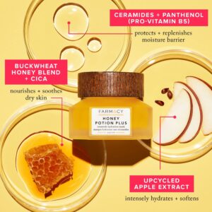 Farmacy Hydrating Face Mask - Honey Potion Plus Nourishing Skincare Facial Mask with Niacinamide, Ceramides + Pro-Vitamin B5 to Protect + Replenish Moisture Barrier (50g)