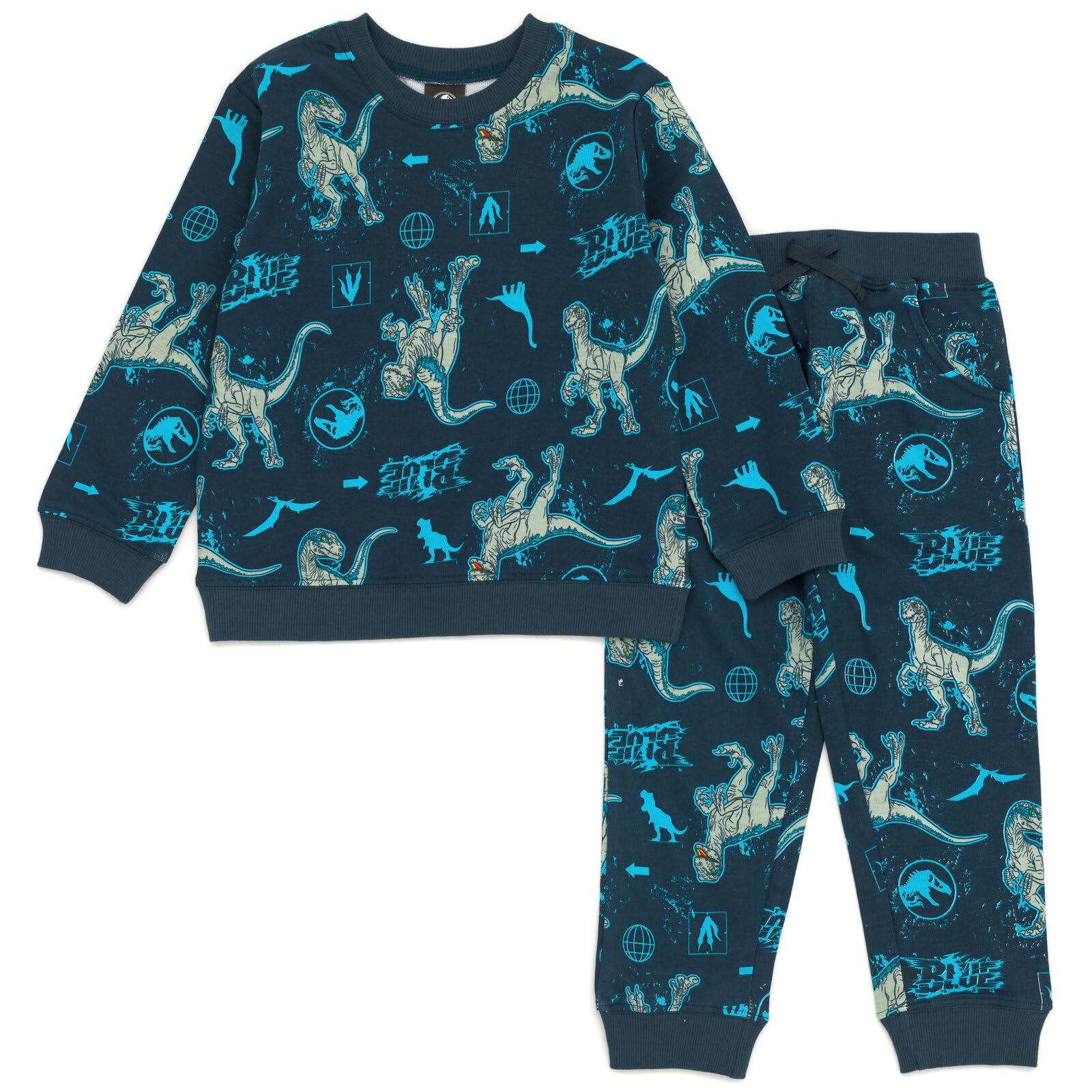 Jurassic World Infant Baby Boys Fleece Pullover Sweatshirt & Pants Green/Grey 18 Months