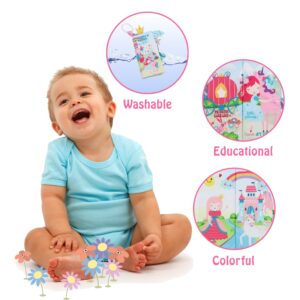 Unicorn Baby Books 0-6 Months 6 to 12 Months, Touch Feel Cloth Crinkle Books for Babies,Infants, Soft Sensory Stroller Toys Baby Gifts Shower Items, Chweing Book, Christmas Stocking Stuffers-princess