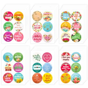 happy mothers day stickers,180pcs mother's day label stickers,2" round floral mothers day presents labels for cards present decorations-30pcs