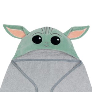 Lambs & Ivy Star Wars The Child/Baby Yoda/Grogu Gray Hooded Baby Bath Towel