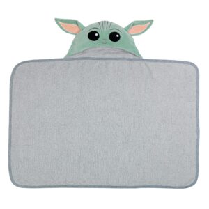 Lambs & Ivy Star Wars The Child/Baby Yoda/Grogu Gray Hooded Baby Bath Towel