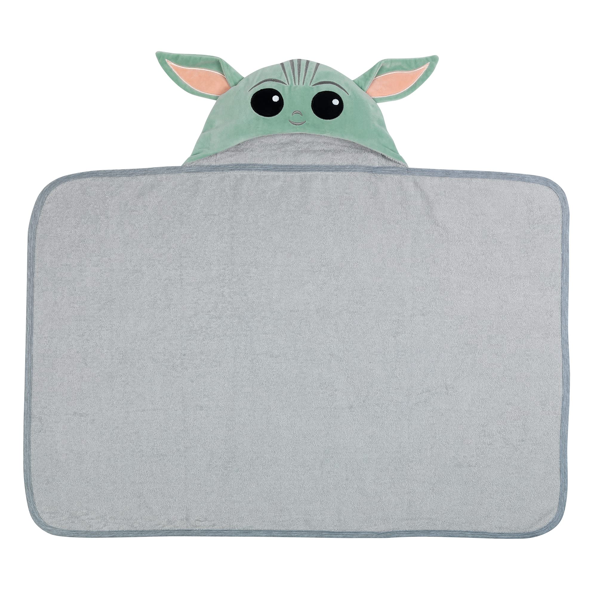 Lambs & Ivy Star Wars The Child/Baby Yoda/Grogu Gray Hooded Baby Bath Towel