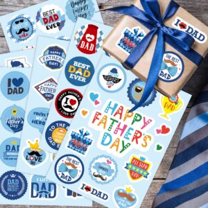 Joy Bang 296 Pcs Fathers Day Stickers for Kids, Best Dad Stickers Crafts, Feliz Dia de las Padres Stickers, Fathers Birthday Party Supplies Favors