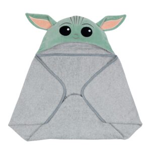 Lambs & Ivy Star Wars The Child/Baby Yoda/Grogu Gray Hooded Baby Bath Towel