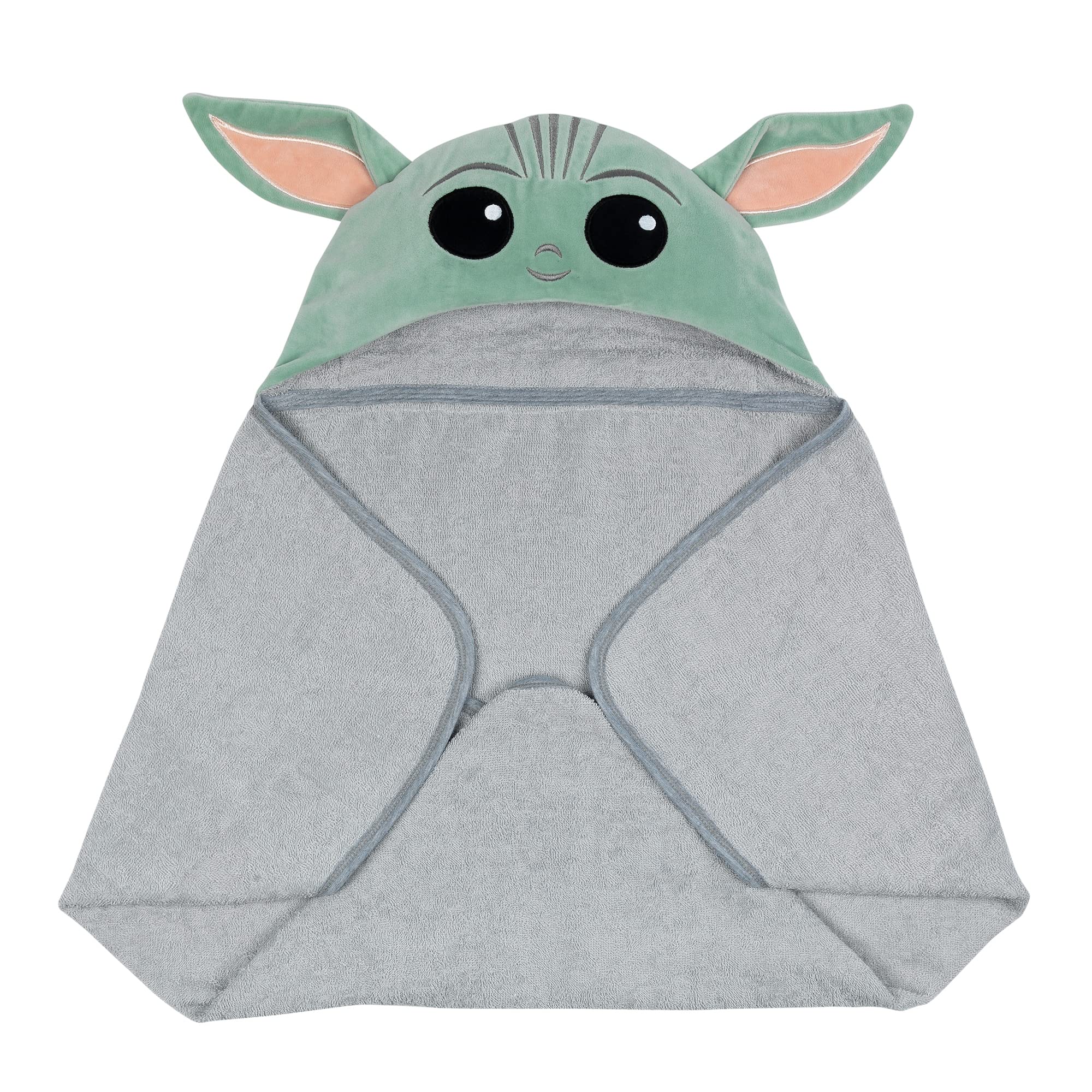 Lambs & Ivy Star Wars The Child/Baby Yoda/Grogu Gray Hooded Baby Bath Towel