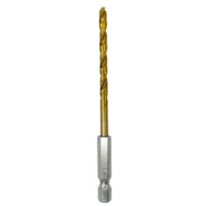 Pack of 6, 5/32-Inch Titanium Nitride Coated Drill Bit, Hex Shank, Premium M2 High Speed Steel, for Metal, Plastic, Wood