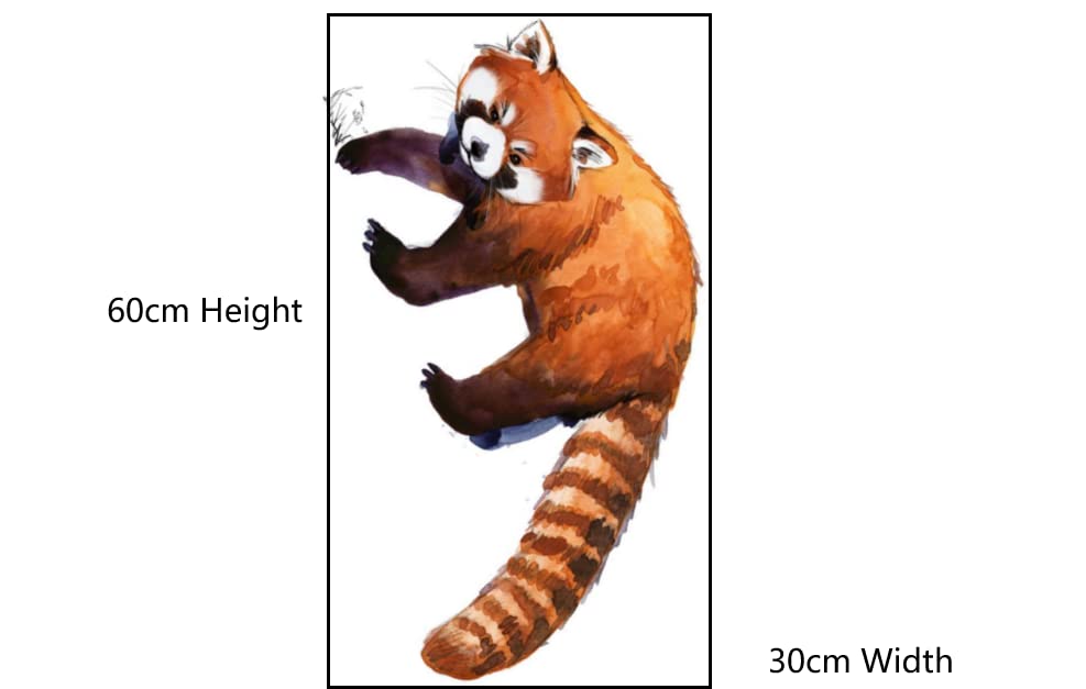 Large Red Panda Wall Decal Peel and Stick for Kids Bedroom Decor, Red Panda Wall Stickers, Red Panda Wall Art Poster, Red Panda Gifts for Kids Girls Boys