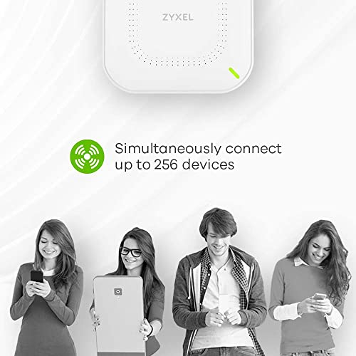 ZyXEL WiFi 6 AX1800 Wireless Gigabit Access Point | Mesh, Seamless Roaming, Captive Portal & MU-MIMO | WPA3 Security | Cloud, App or Direct Management | POE+ | AC Adapter Included |NWA90AX