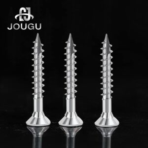 JOUGU Wood Screws #14 × 2-1/4 inch Torx Star Drive Deck Screws Flat Head M6 × 60 Countersunk T30 Self Tapping Thread Cut 5LB Carbon Steel Galvanized (300PCS, Big Box)