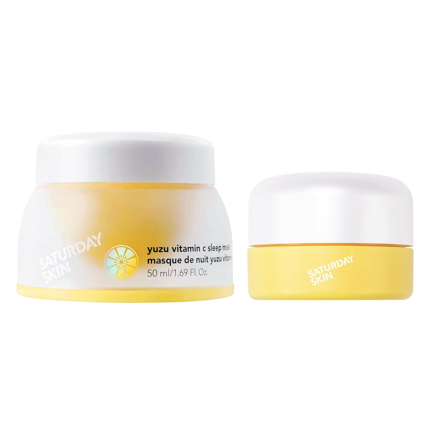 Saturday Skin Brightening Duo Set Yuzu Sleeping Mask and Bright Eye Cream Vitamin C Retinol Niacinamide Face Moisturizer Overnight Anti-Aging