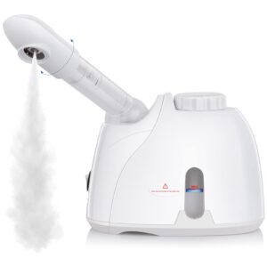 newway facial steamer with extendable arm steaming warm mist humidifier for face spa sinuses moisturizing, homeuse or salon