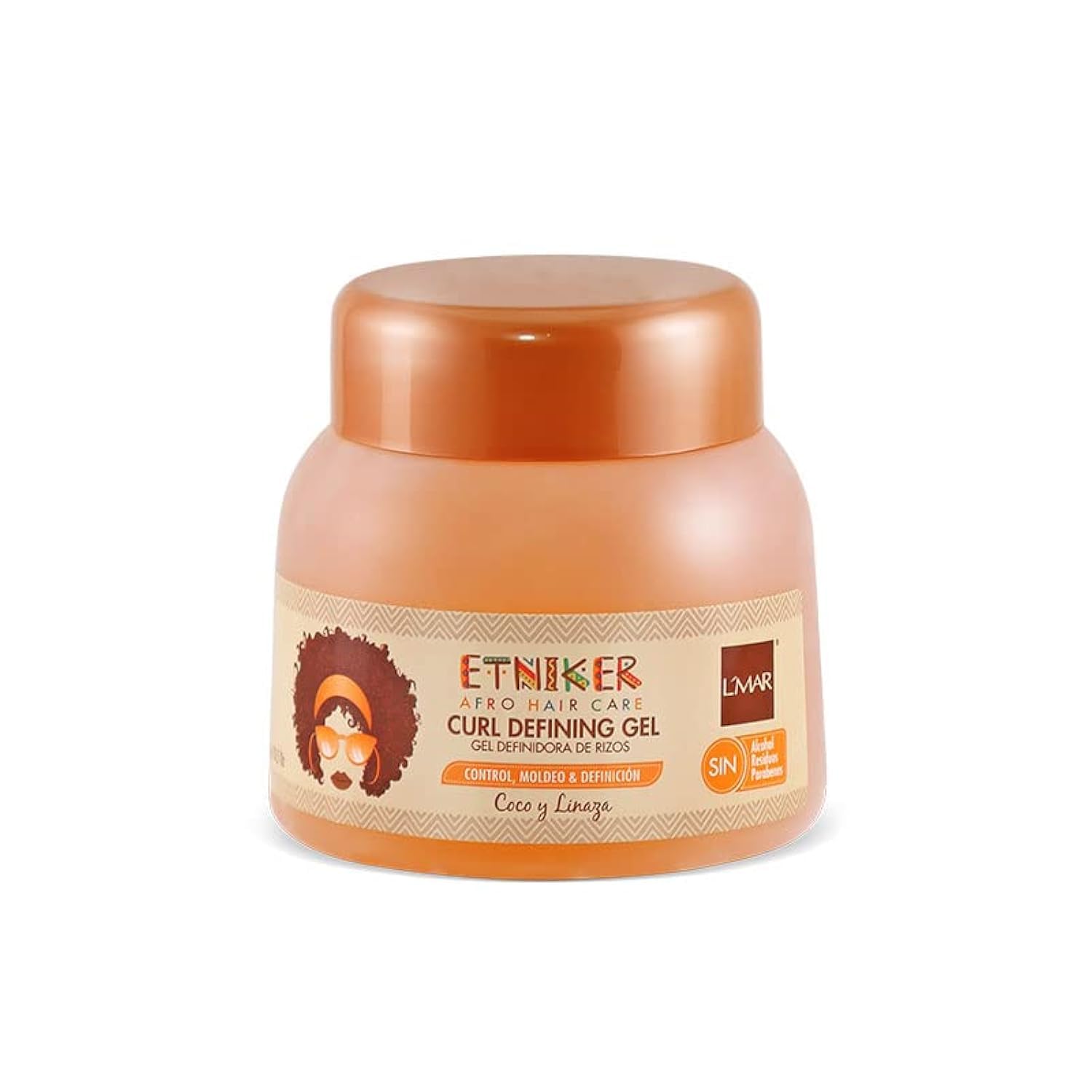 ETNIKER Curl Defining Gel | Afro-textured, Curly & Wavy hair | Control, Sculpting & Definition | Coconut & Flaxseed | NO alcohol, NO parabens, NO residue | by L’MAR | Size: 10.5 oz (300g)