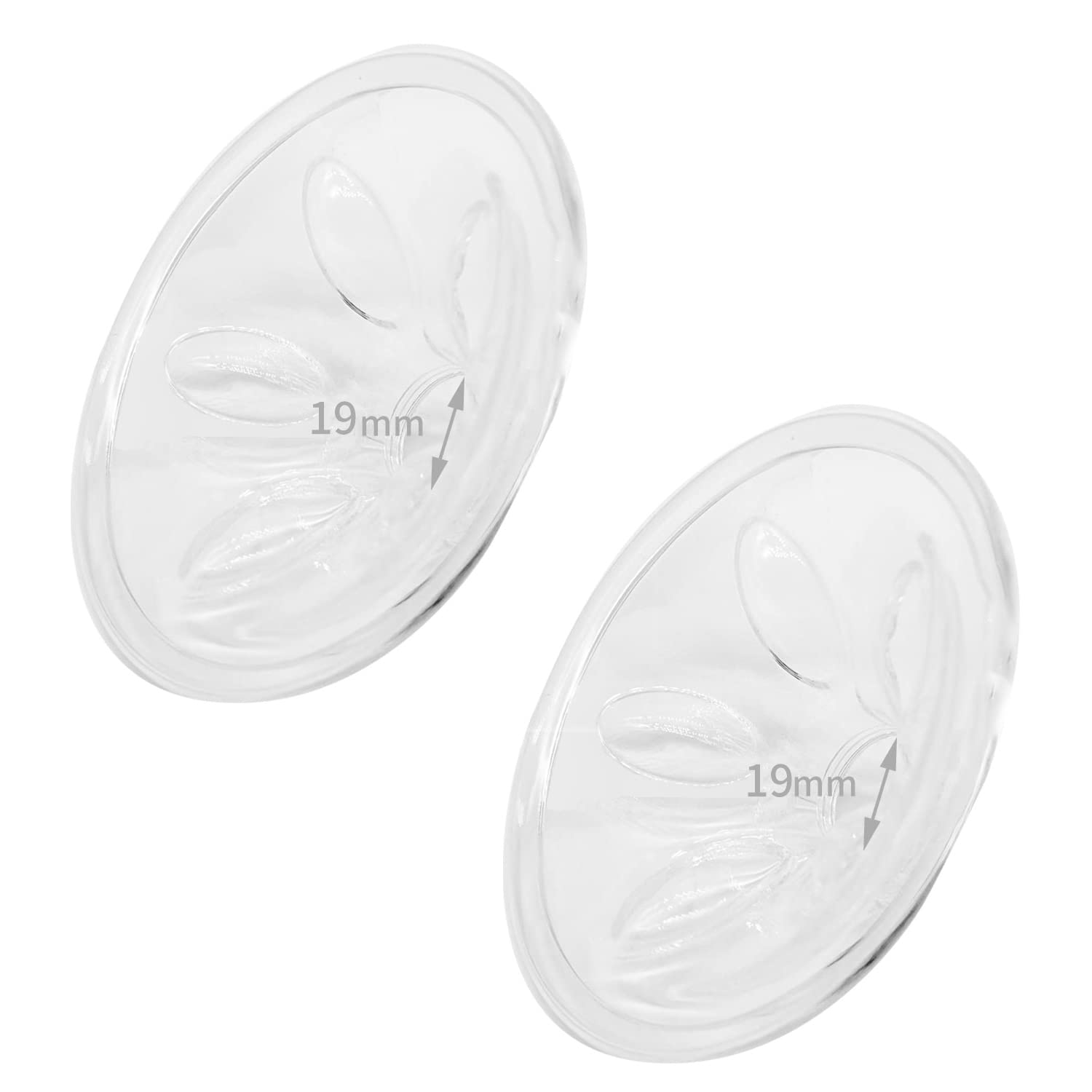 Begical Flange Cushions 19mm Compatible with Spectra/Medela/BabyBuddha 24mm and Ameda 25mm Shields/Flanges Replace Flange Inserts Spectra Breastpump Parts Reduce 24mm to 19mm 2pc Clear