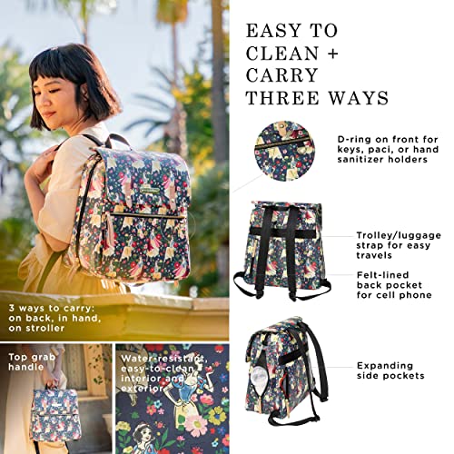 Petunia Pickle Bottom Meta Backpack, Disney Snow White's Enchanted Forest, Unisex Laptop Backpack, Compact yet Spacious, with Padded Straps and Accessory Pockets