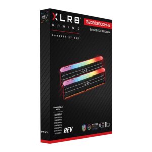 PNY XLR8 Gaming REV RGB 32GB (2x16GB) DDR4 3600MHz (PC4-28800) CL18 1.35V Dual Channel Desktop (DIMM) Memory – MD32GK2D4360018X2RGB