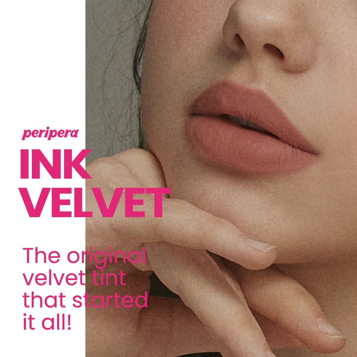 Peripera Ink the Velvet Lip Tint - High Pigment Color, Longwear, Weightless, Not Animal Tested, Gluten-Free, Paraben-Free (030 CLASSIC NUDE)