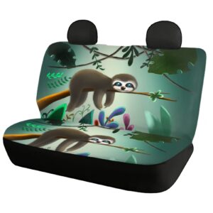 Bulopur Cute Sloth Baby Printing Auto Seat Cover Car Accessories for Women Full Set of 4 Pack Fits Most Cars, SUVs, Vans,Trucks