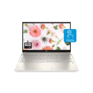 hp pavilion touchscreen i7 laptop, 15.6" fhd touch, 32gb ram, 2tb pcie ssd, backlit keyboard, wi-fi 6, bluetooth, thunderbolt 4, windows 11 home, lunar gold