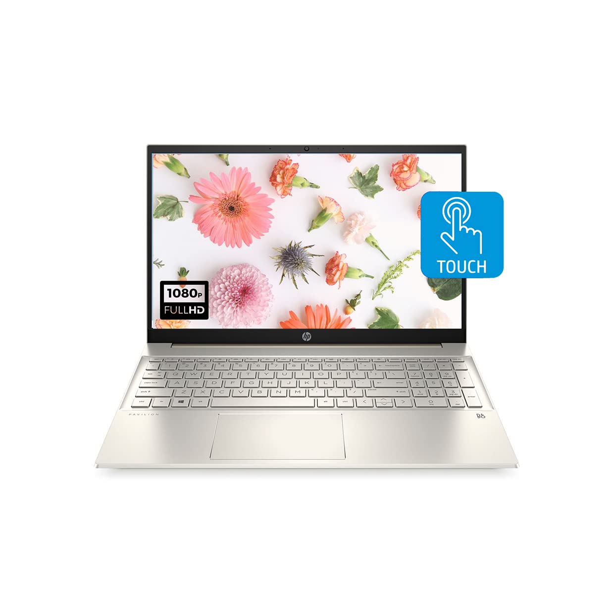 HP Pavilion Touchscreen i7 Laptop, 15.6" FHD Touch, 32GB RAM, 2TB PCIe SSD, Backlit Keyboard, Wi-Fi 6, Bluetooth, Thunderbolt 4, Windows 11 Home, Lunar Gold