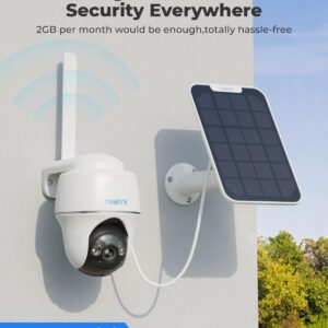 REOLINK 2K Wireless Camera Go PT Plus with Solar Panel Bundle with 2K Smart Person/Vehicle Detection Wireless Camera Go Plus with Solar Panel