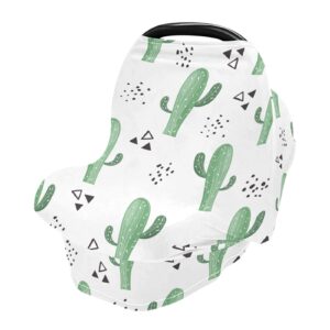 green cacti baby car seat covers natural plants canopy nursing cover breastfeeding scarf carseat canopy soft infant stroller cover multi use for boys and girls