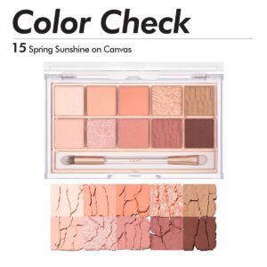 CLIO Pro Eye Shadow Palette, Matte, Shimmer, Glitter, Pearls, Highly Pigments, Long-Wearing (015 SPRING SUNSHUINE ON CANVAS)