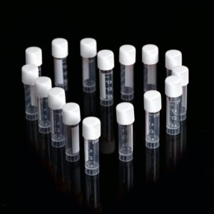 60 pack small plastic vials with caps 2ml lab vials screw top vials cryogenic vial lab frozen test tubes small vial tub container for laboratory school science educational