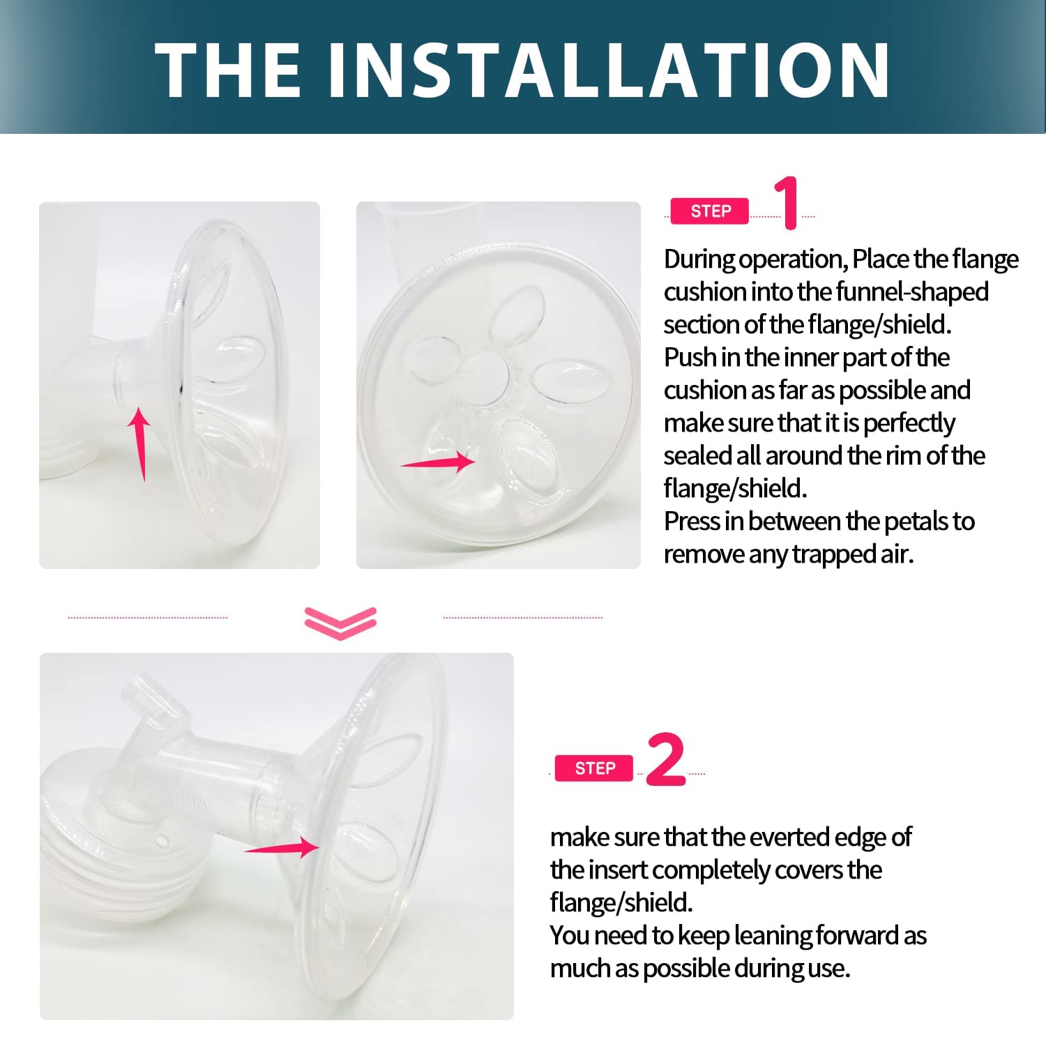 Begical Flange Cushions 19mm Compatible with Spectra/Medela/BabyBuddha 24mm and Ameda 25mm Shields/Flanges Replace Flange Inserts Spectra Breastpump Parts Reduce 24mm to 19mm 2pc Clear