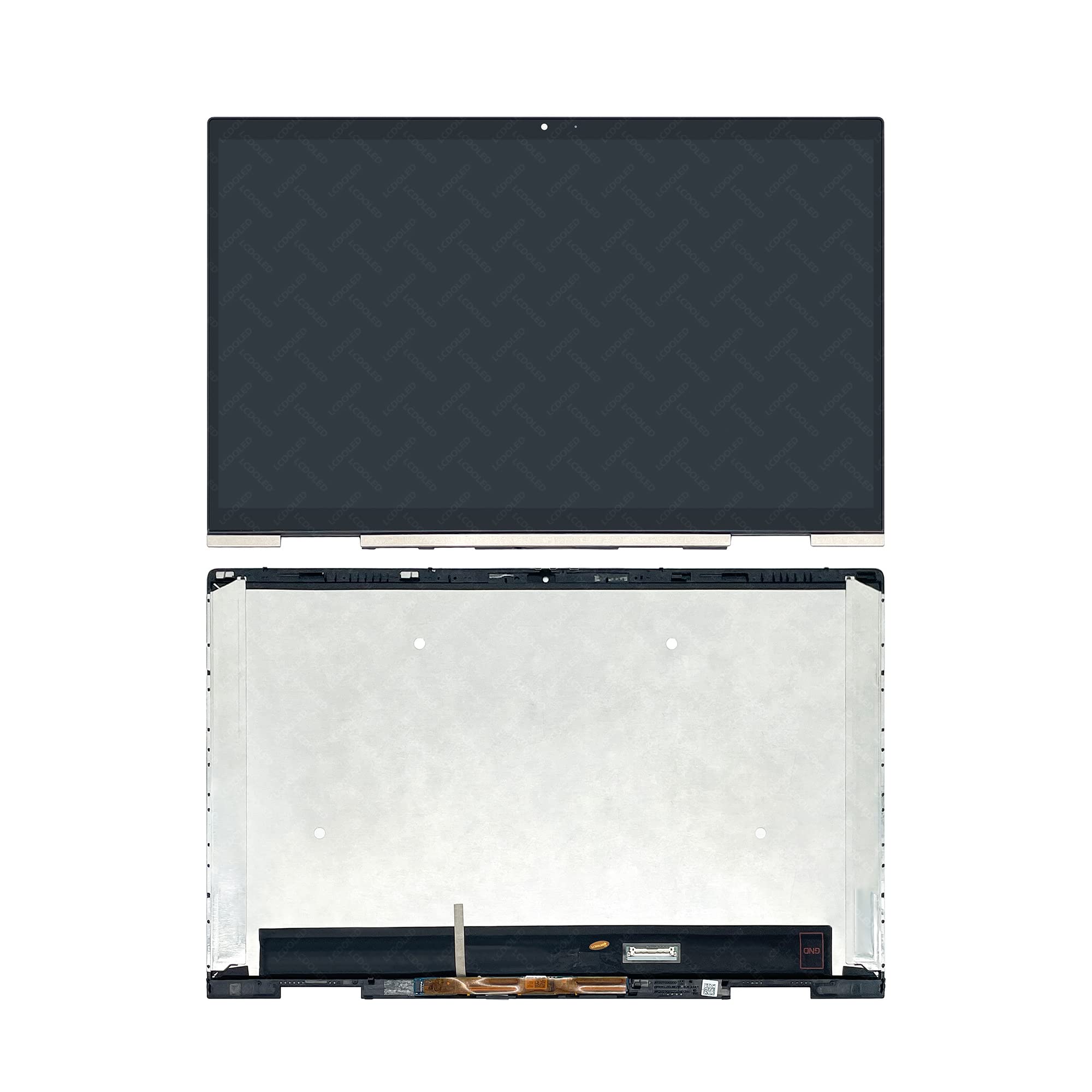 LCDOLED Replacement for HP Envy x360 13t-bd 13t-bd0xx 13t-bd1xx 13t-bd000 13t-bd100 13.3 inches FHD 1080P IPS LCD Display Touch Screen Digitizer Assembly Bezel with Board 30Pin (Pale Gold)