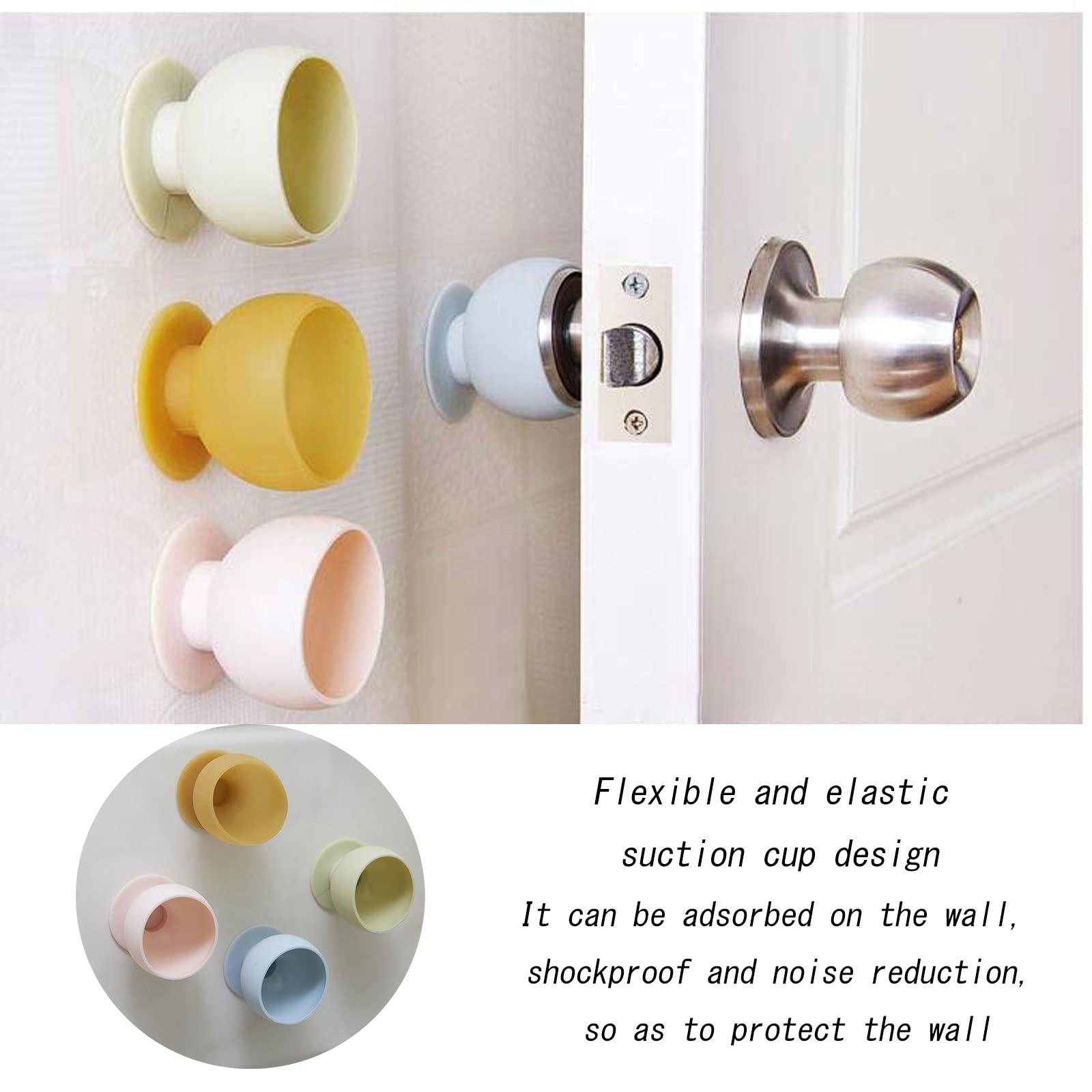 SkykS Silicone Door knob Covers 2 PCS Door Handle Cover Wall Protectors from Door knobs Child Safety Door knob Cover,No More Static Shock,Comfortable, Soft Anti-Slip(Coffee)