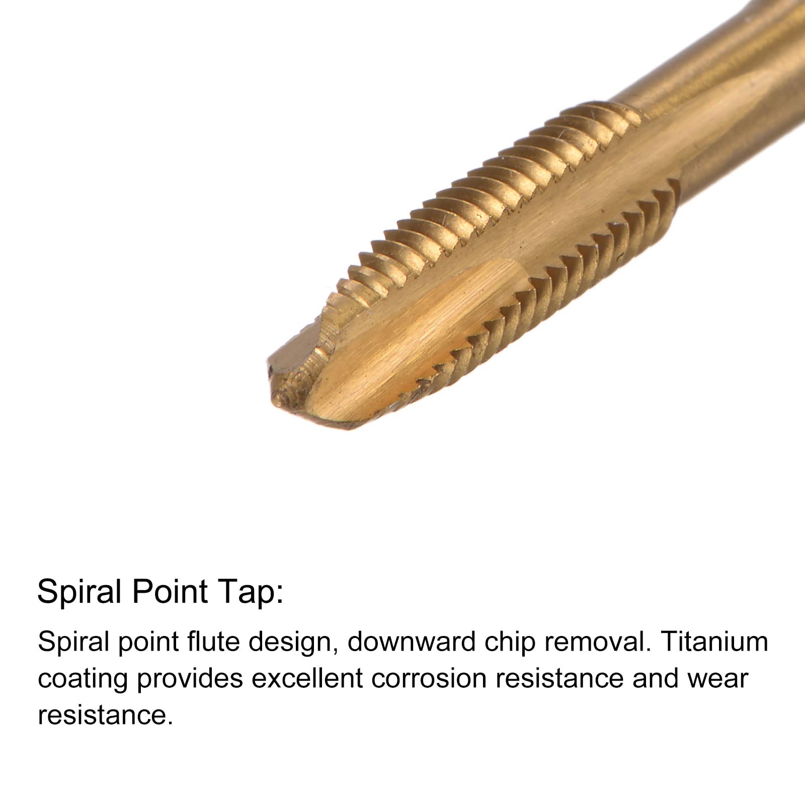 uxcell M5 x 0.8 Spiral Point Thread Tap and 4.2mm Twist Drill Bit Set, Metric Titanium Plated 6542 High Speed Steel Machine Screw Thread Tap Threading Tool