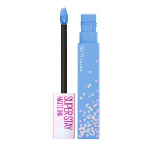 maybelline new york super stay matte ink liquid lipstick, transfer-proof, long-lasting, limited-edition birthday-cake-scented shades, birthday babe, 0.17 fl oz