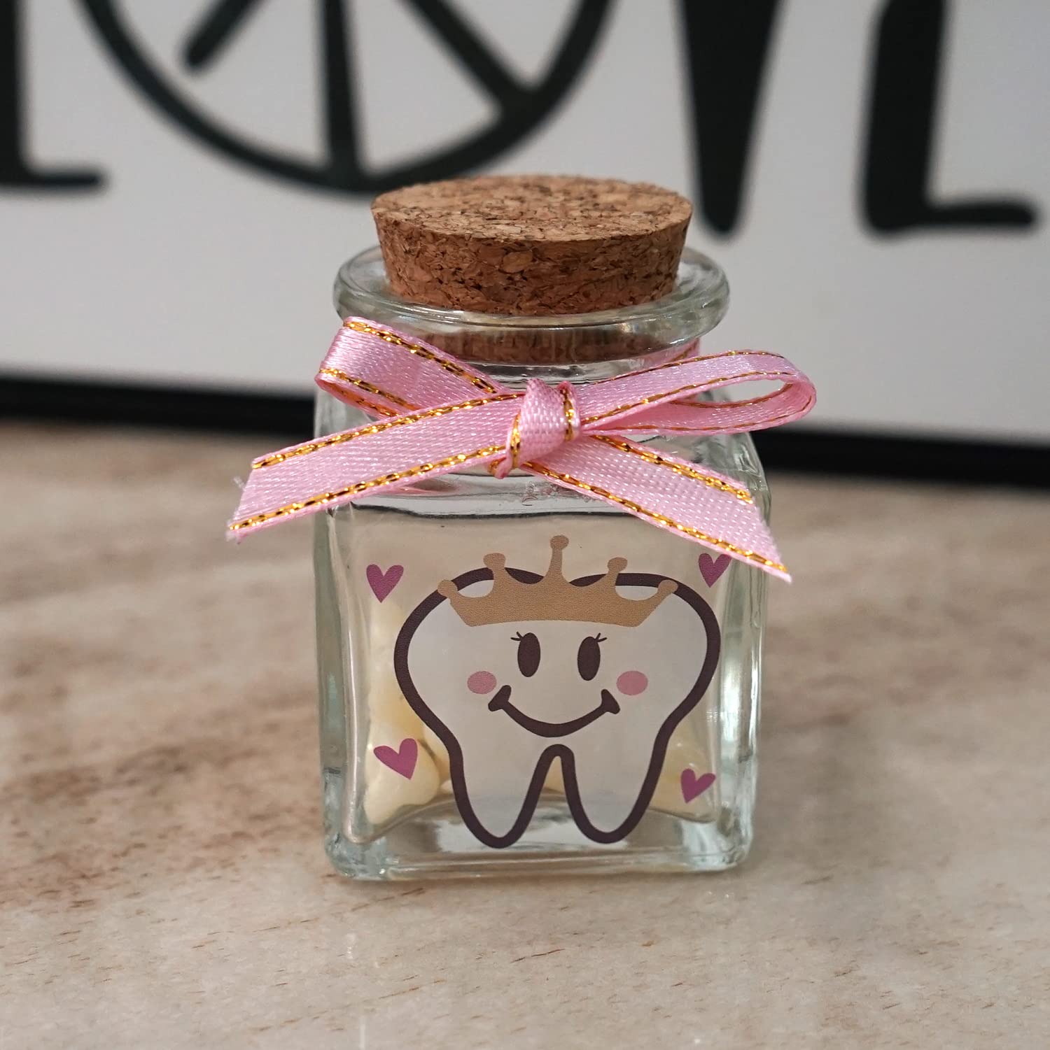 HAMUIERS Tooth Fairy Box, Baby Tooth Box for Lost Teeth, Glass Tooth Holders for Kids First Teeth Keepsake Box Gifts for Baby - Girl