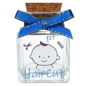 hamuiers first haircut keepsake holder, first curl keepsake box for kids baby keepsake box baby shower for babies to keep the childhood memory - boy