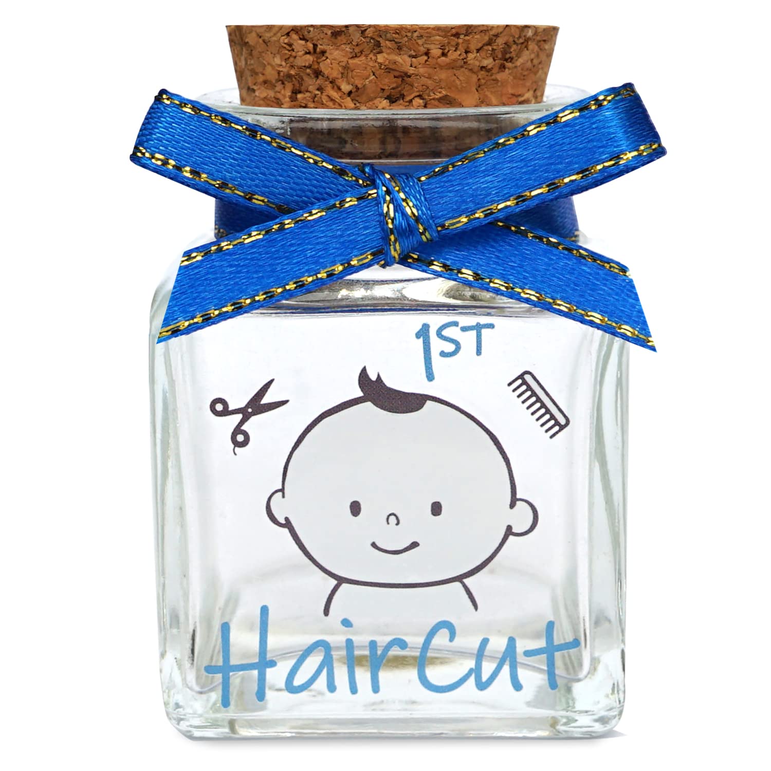 HAMUIERS First Haircut Keepsake Holder, First Curl Keepsake Box for Kids Baby Keepsake Box Baby Shower for Babies to Keep The Childhood Memory - Boy