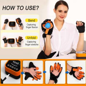 Rehabilitation Robot Gloves Upgrade Stroke Hand Therapy Equipment, Automatic Hand Trainer Gloves with USB Chargeable