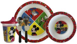 5 piece dinnerware sets featuring mickey and minnie mouse (mickey)