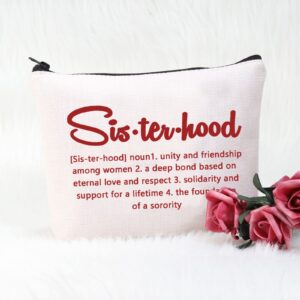 POFULL Sorority DST Gift 1913 Sorority Sister Makeup Bag DST Sorority Paraphernalia Girls Gift (Red bag)