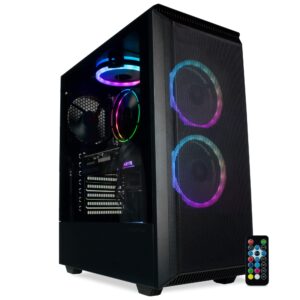 periphio chimera prebuilt rgb gaming computer | intel six core i5-10400 4.3ghz | geforce rtx 3050 8gb | 16gb ddr4 ram | 500gb nvme m.2 ssd + 1tb hdd | windows 10 gaming pc | 5g-wifi + bluetooth 5.0