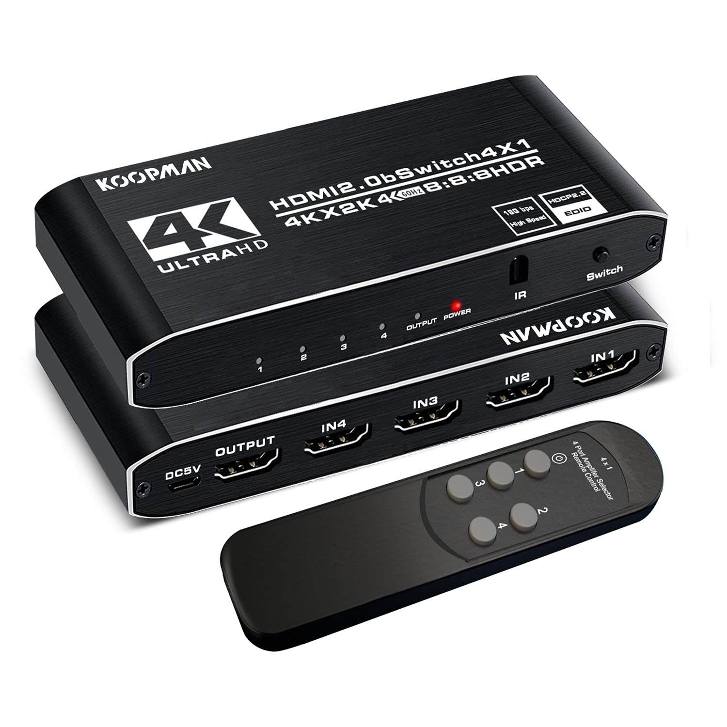 4 Port HDMI Switch+4K HDMI 2.0 Cable