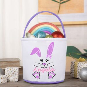 chopie personalized easter basket, easter baskets bags, easter eggs/gift baskets for kids, bunny tote bag bucket for easter eggs, easter basket stuffers for kids & toddler, toys, gifts