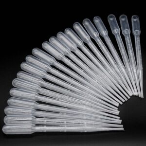 3ml transfer pipettes, 100pcs plastic disposable transfer pipettes liquid dropper plastic calibrated dropper pipetting clear white