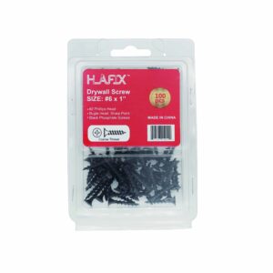 llama hlafix fastener #6*1inch drywall screws 100pcs in blister package,black phosphate,phillips bugle head coarse thread sharp point wood screw